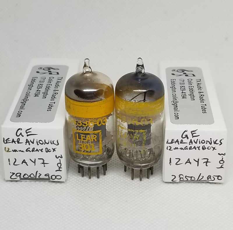 GE 12AY7 Well Matched Pair (2.6%) Lear Avionics Grade - Ultra | Reverb