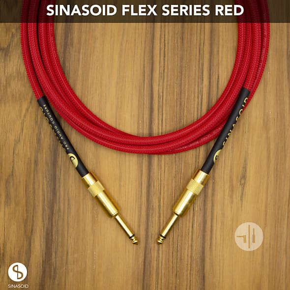 Sinasoid FLEX SERIES RED INSTRUMENT CABLE - 6' / ST/ST | Reverb