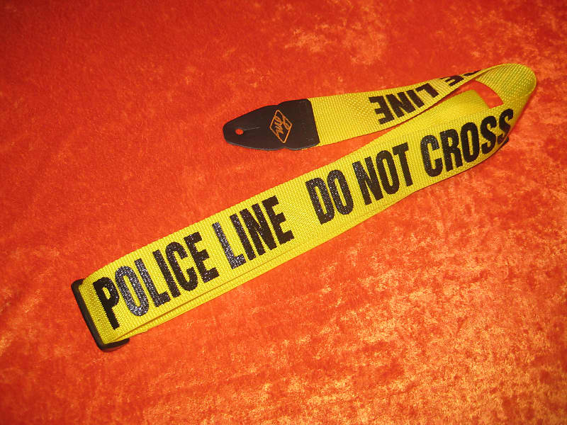 LM Police Line Yellow Guitar Strap | Reverb