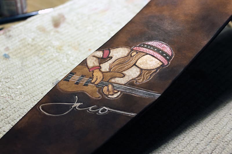 burnyblack custom bass strap - jacopastorius dark brown | Reverb