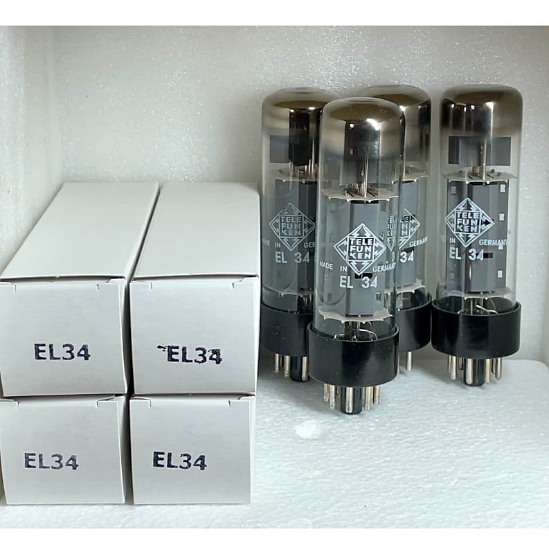 Telefunken EL34 6CA7 matched quad NOS 800V | Reverb Australia