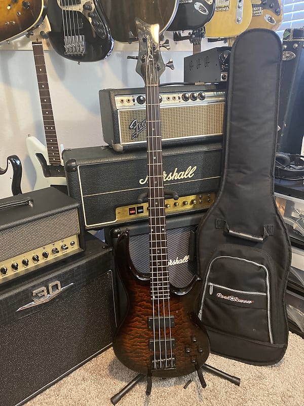 Dean Edge Q4 bass 2006 Tiger Eye Bartolini Active Pickups | Reverb