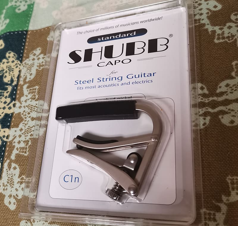 Shubb C1 steel string capo C1n roller deluxe brushed nickel | Reverb