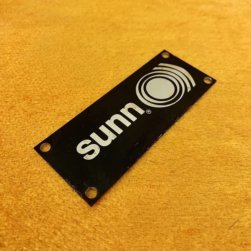 O))) Sunn Amplifier badge Logo Plate c 1970 original | Reverb UK