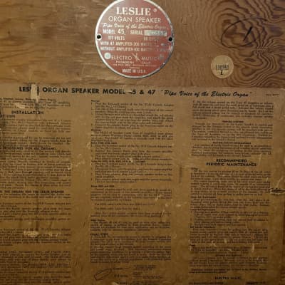 Leslie Model 45 1958-1964 - single speed | Reverb