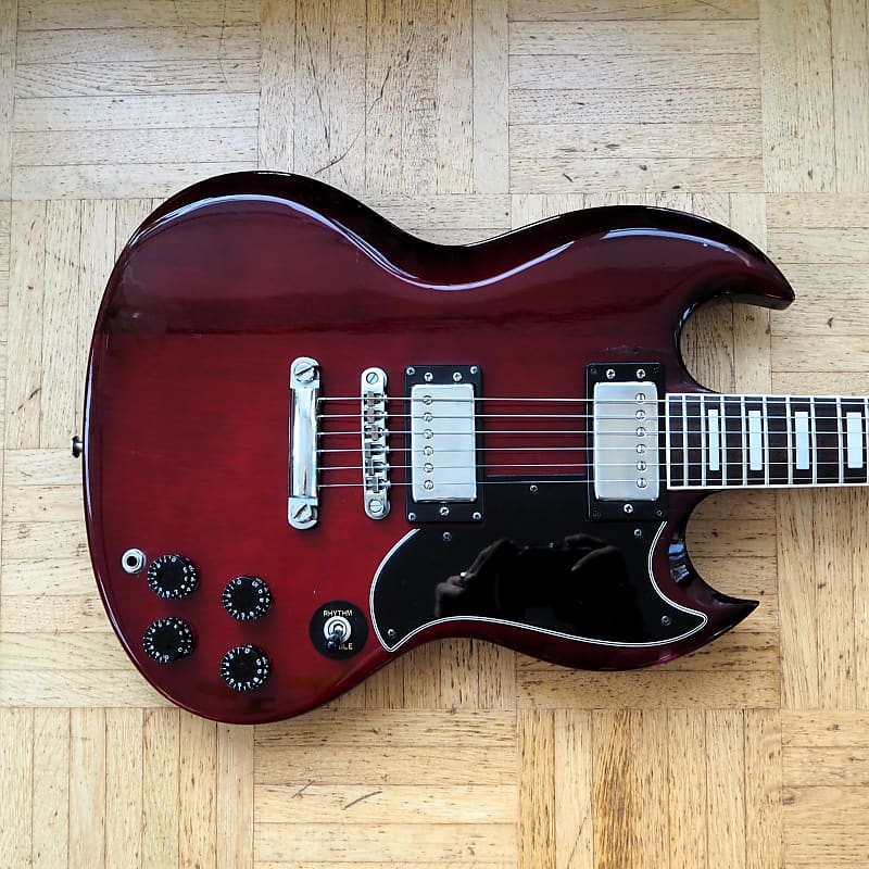 Pearl SG-style "lawsuit" guitar with set neck(!) ~1975 | Reverb España