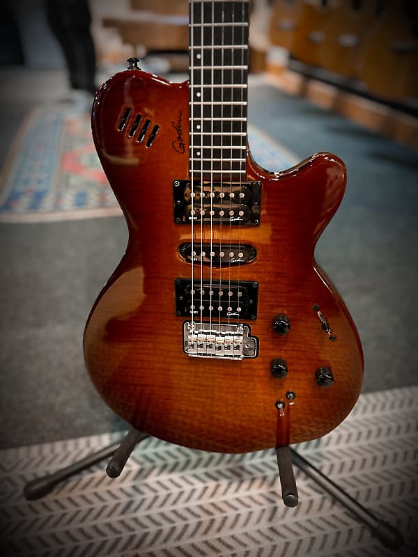Godin xTSA Light Burst 3-Voice Electric Guitar (w/branded | Reverb UK