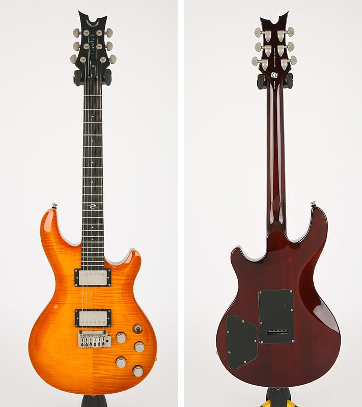 Dean HardTail Select Vibrato Trans Amber Burst Flame Maple | Reverb