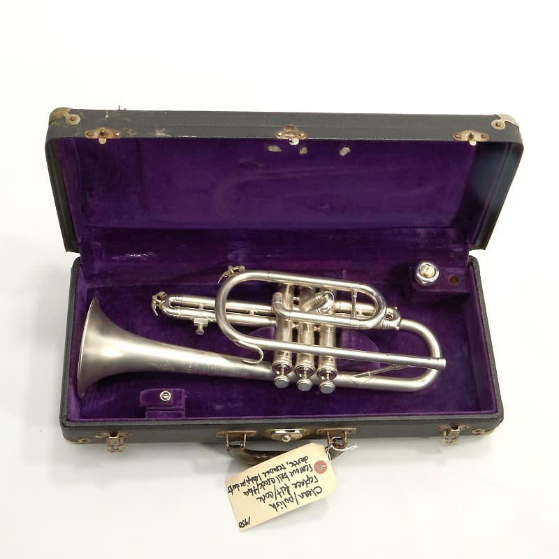Holton Model 29 Cornet in Satin Silver SN 216494 GREAT | Reverb