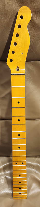 Warmoth Telecaster Neck, Amber Satin Finish | Reverb