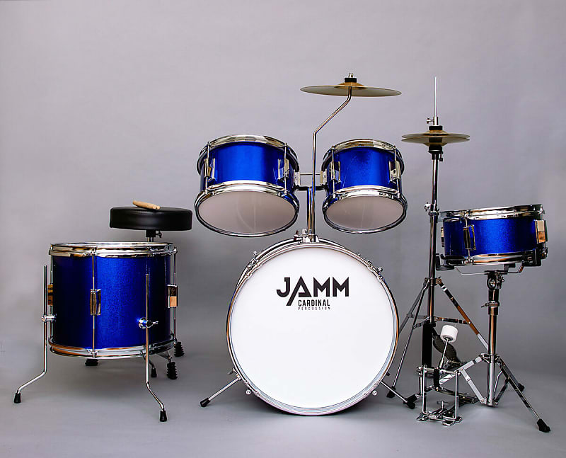 Cardinal Percussion Jamm Jr. 5 pc Drum Set - Metallic Blue | Reverb