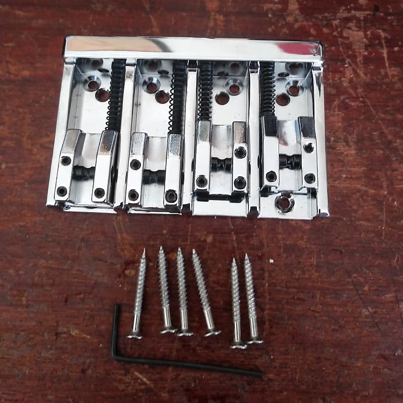 4 String High Mass Bass Bridge, Adjustable String Spacing | Reverb