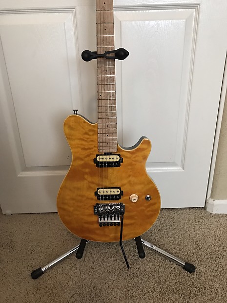 Sterling By Music Man AX40 Upgrades Amber Quilt Axis EVH | Reverb