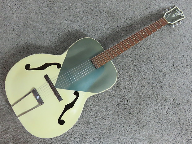 Vintage 1950s Silvertone Guitar Archtop Acoustic Colorama | Reverb