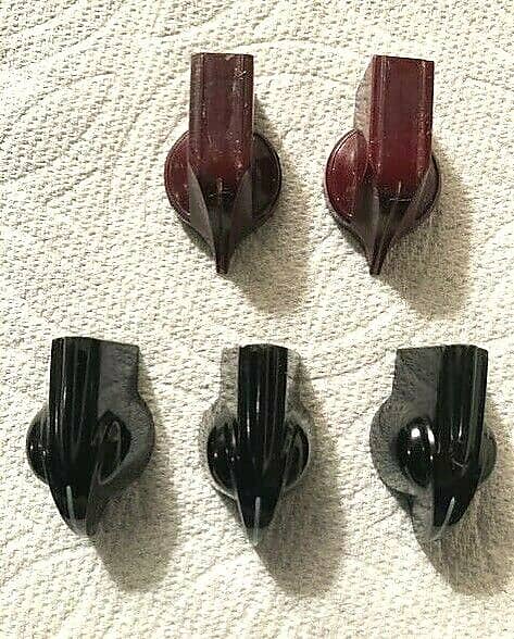 RARE VINTAGE 1950`s DAKAWARE BAKELITE RED KNOB SET + 3 KNOBS | Reverb
