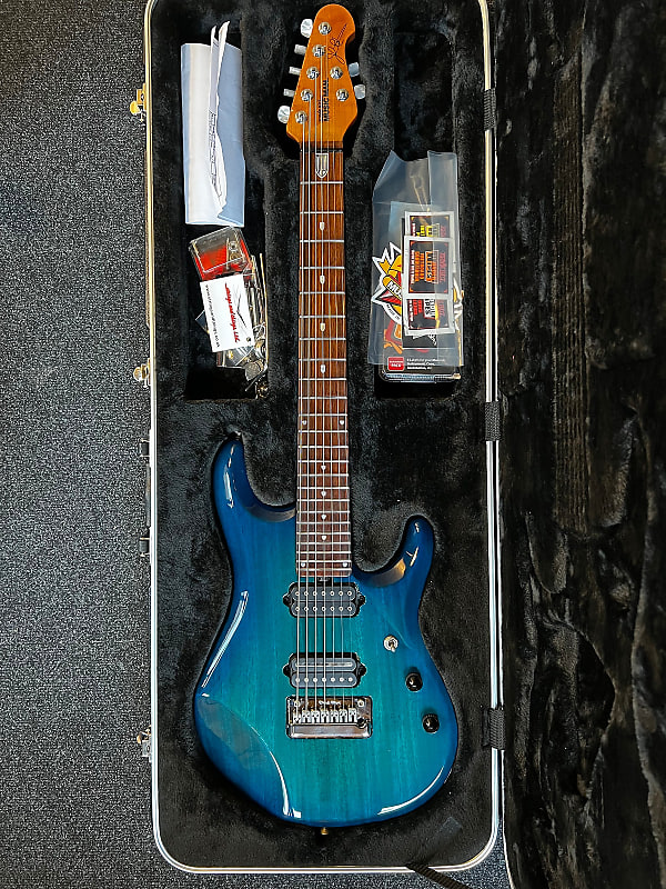 Ernie Ball Music Man JP7 Petrucci 7-String 2014 Neptune Blue | Reverb