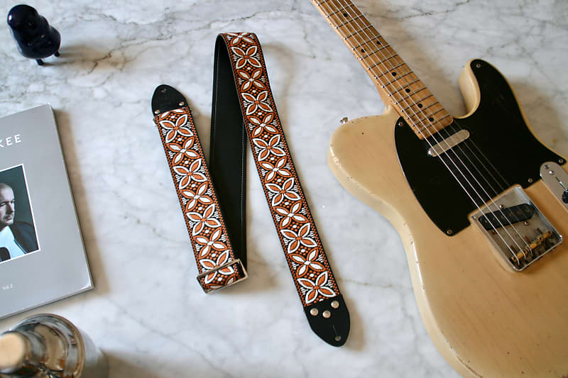 Vintage 60s Brown 'Beck' Hippie Guitar Strap Replica | Reverb