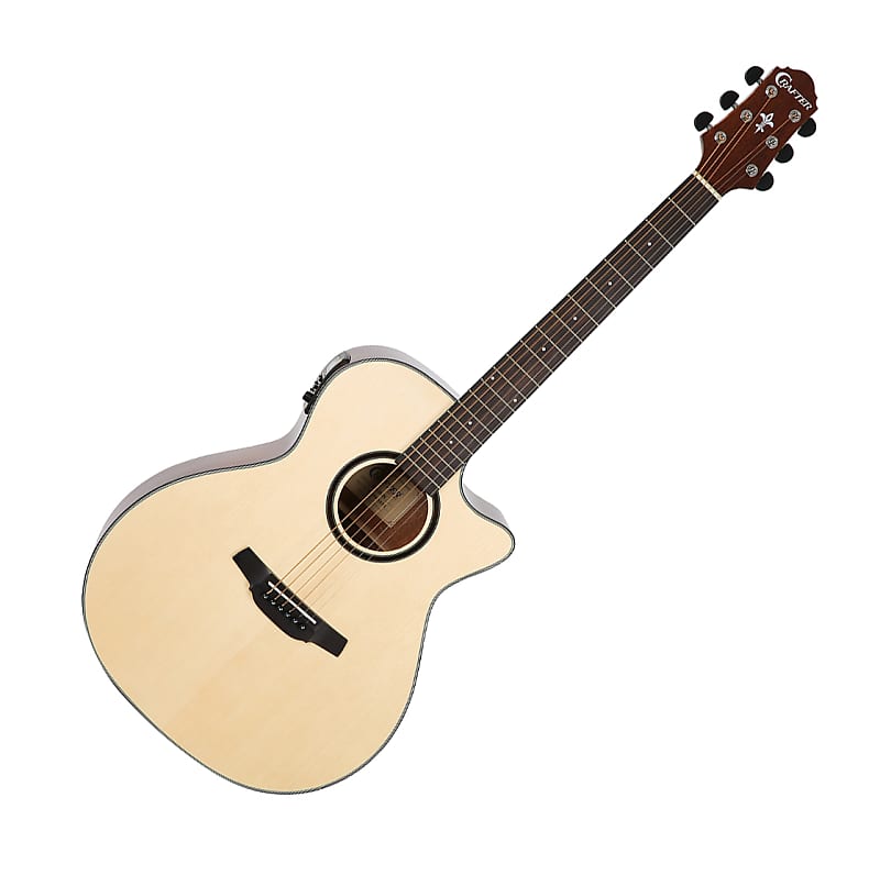 Crafter HGE-250 Pickup EQ Preamp Grand Auditorium Acoustic | Reverb