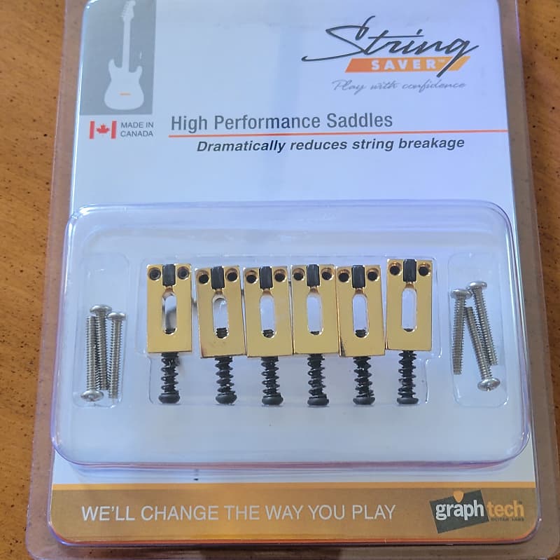Graph Tech PG-8000-0G String Saver Gold Saddles - Gold | Reverb