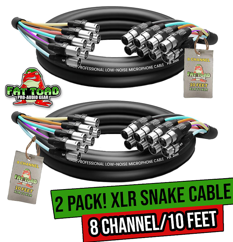 FAT TOAD 10ft 8 Channel XLR Snake Cables (ShieldedPRO | Reverb Canada