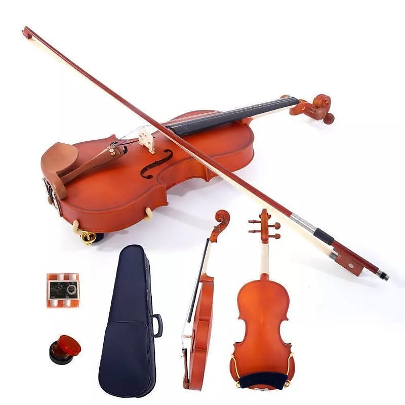 4/4 Natural Maple Violin Fiddle Set With Case Bow Tuner | Reverb