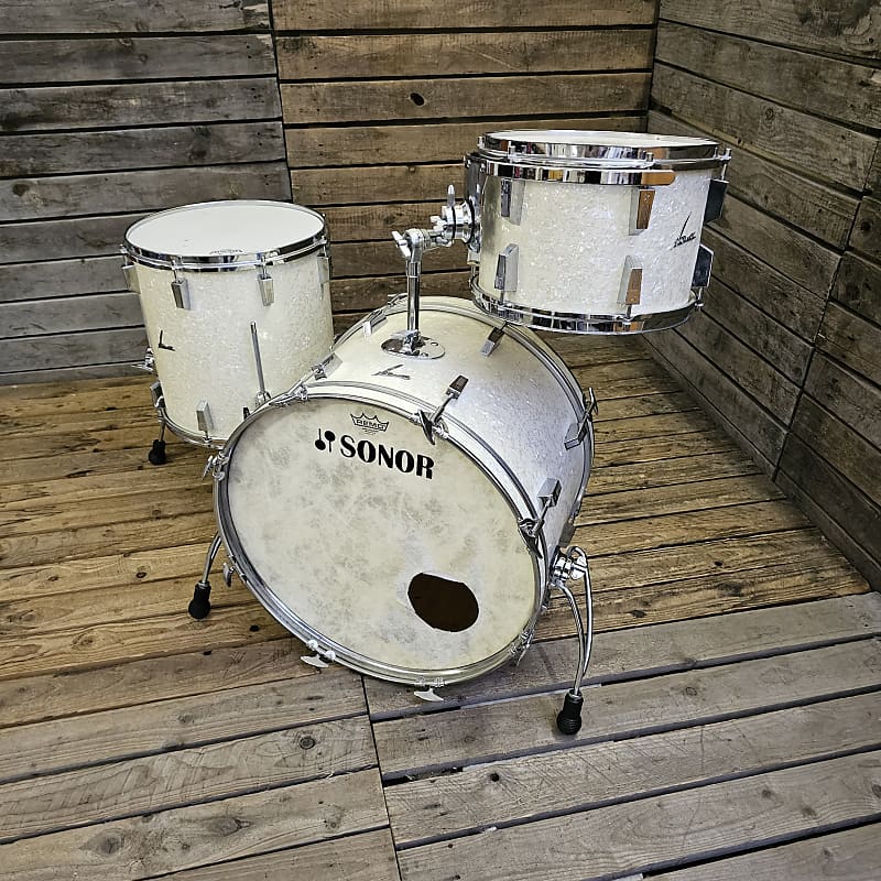 Sonor Drum Kit Vintage 1970s Swinger, Glacier White Updated | Reverb