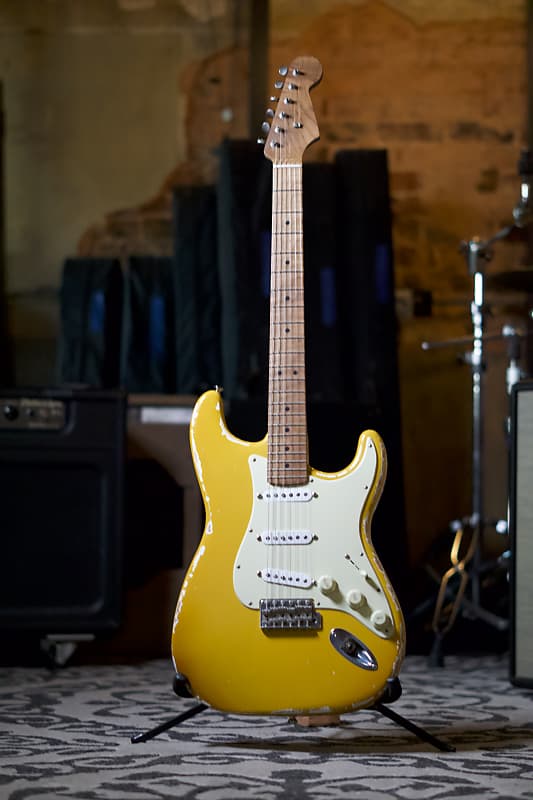 MJT/Warmoth S-Style - Yellow | Reverb