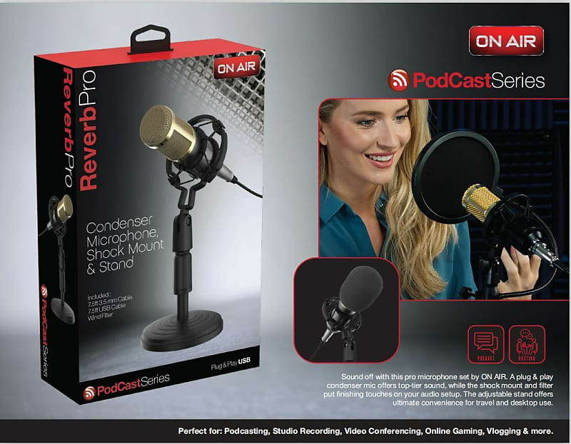 Tzumi On Air Reverb Pro Podcast Series Condenser Mic with | Reverb