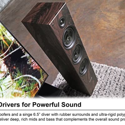 (1) Rockville RockTower 68D Dark Wood Home Audio Tower | Reverb