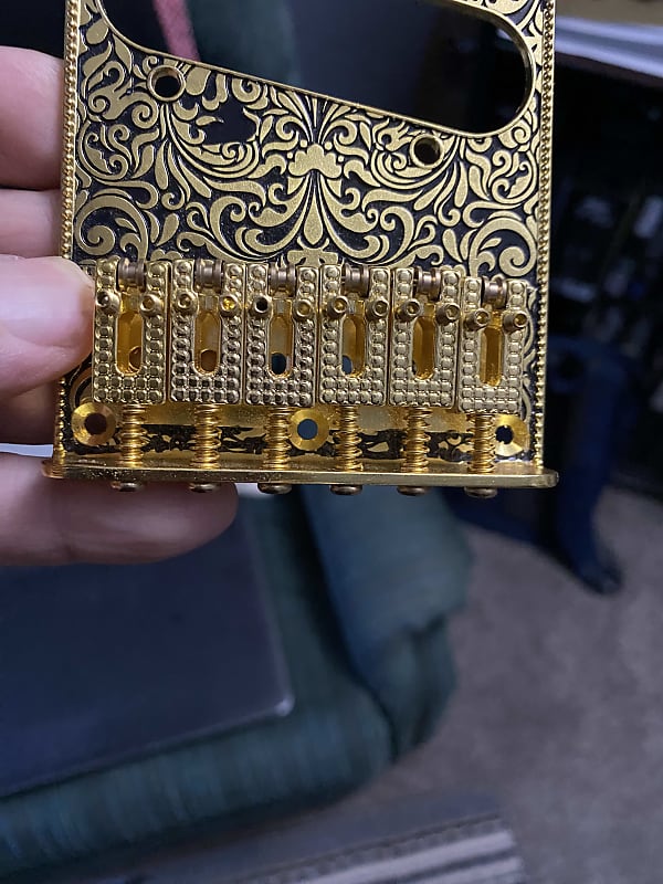 Engraved Telecaster Bridge and Control plate — gold | Reverb