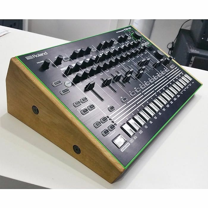 Synths & Wood Solid Oak End Cheeks Stand For Roland TR8 & MX1 | Reverb