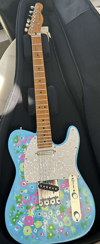 Fender Custom Telecaster Blue Floral Body - Smoked Fender | Reverb