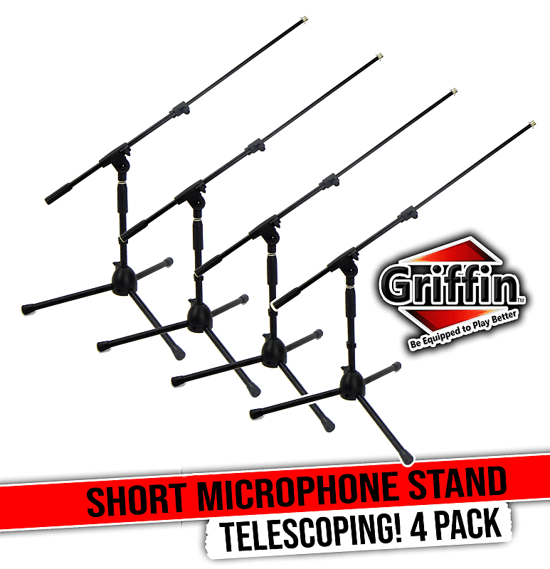 GRIFFIN Short Mic Boom Stands (Low Profile-X Series) 4 Pack – | Reverb