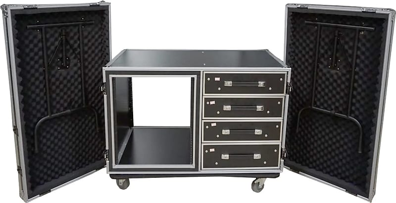 12U Shockproof Workstation Case W-Dual Side Table and Drawers | Reverb