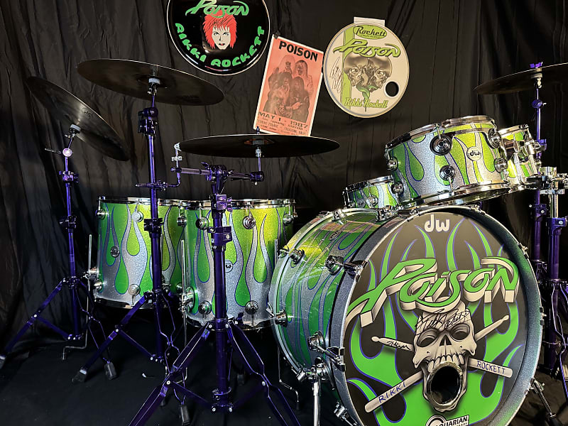 Rikki Rockett's Poison 2022 Stadium Tour DW 6-Piece Drum Set, | Reverb