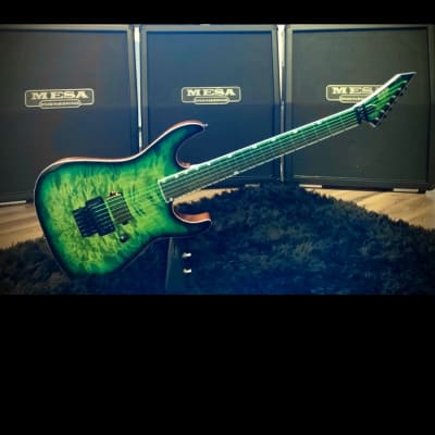 Esp M1 Usa Custom 5A Quilted Maple Top Dark Slime Burst | Reverb