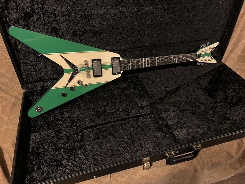 Dean V USA Custom Shop Electric Guitar 2008 Green/White | Reverb