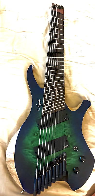 Agile Nine String Headless Electric Guitar 2022 - Green | Reverb