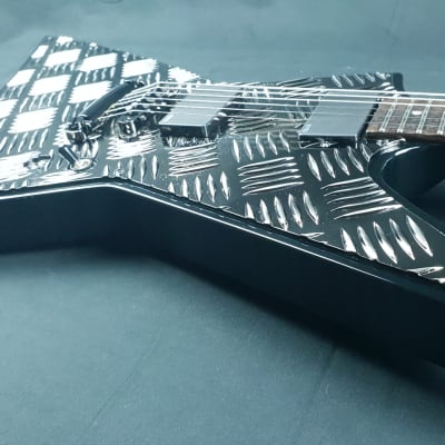 ESP EX Explorer Black Diamond Plate 2012 Neck Through EMG | Reverb