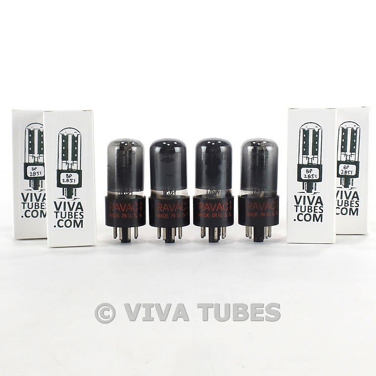 Tests NOS Date Matched Quad 4 Ravac USA 6V6GT Black Plate [] | Reverb