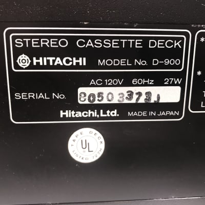 Hitachi Stereo Cassette Deck Model D-900 3 Head | Reverb