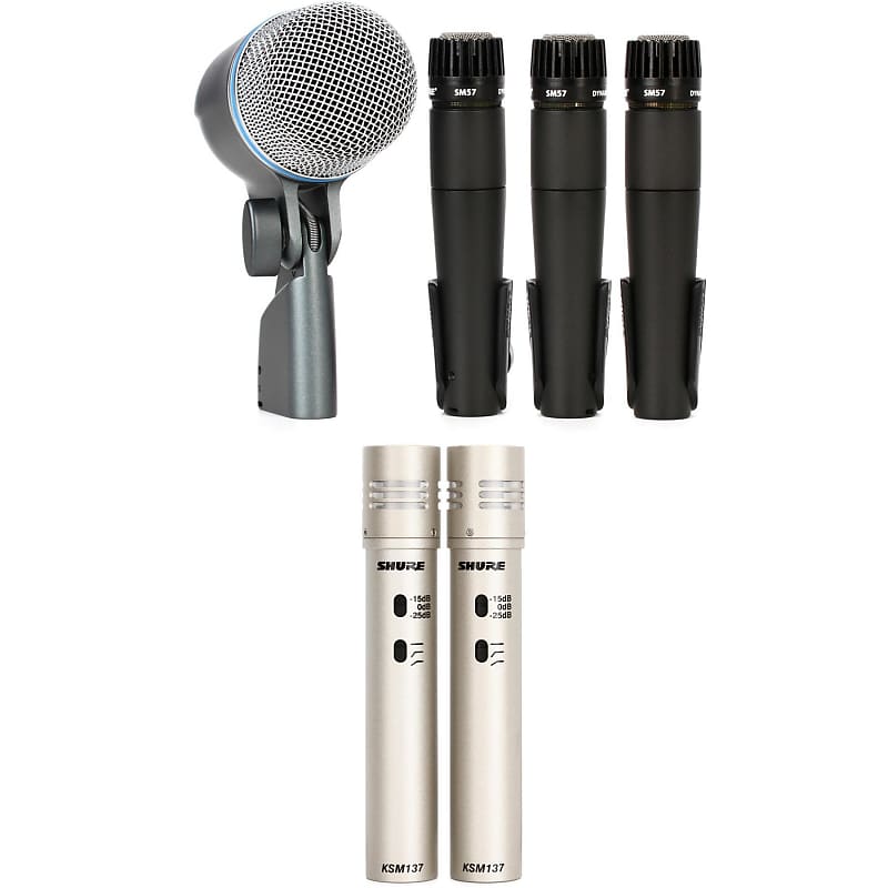 Shure DMK57-52 and KSM137 Pair Drum Microphone Bundle | Reverb