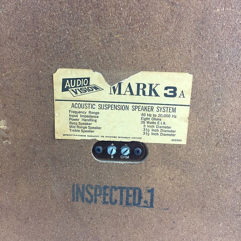 Audio Vision Mark 3A Acoustic Suspension Speakers - Vintage | Reverb