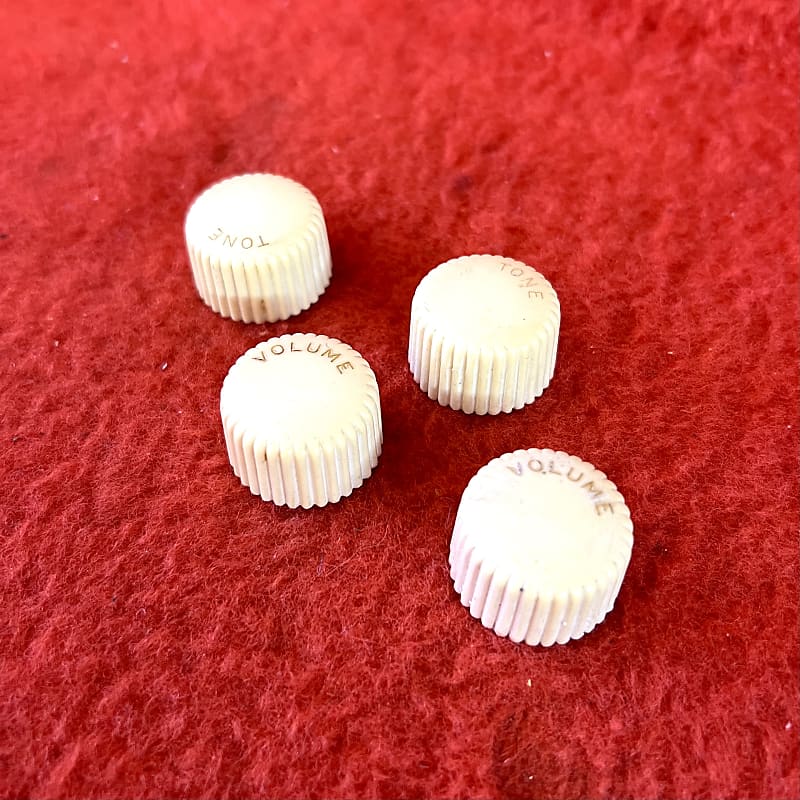 Harmony/ Silvertone Cupcake guitar knobs 1960 - Crème 1446 | Reverb