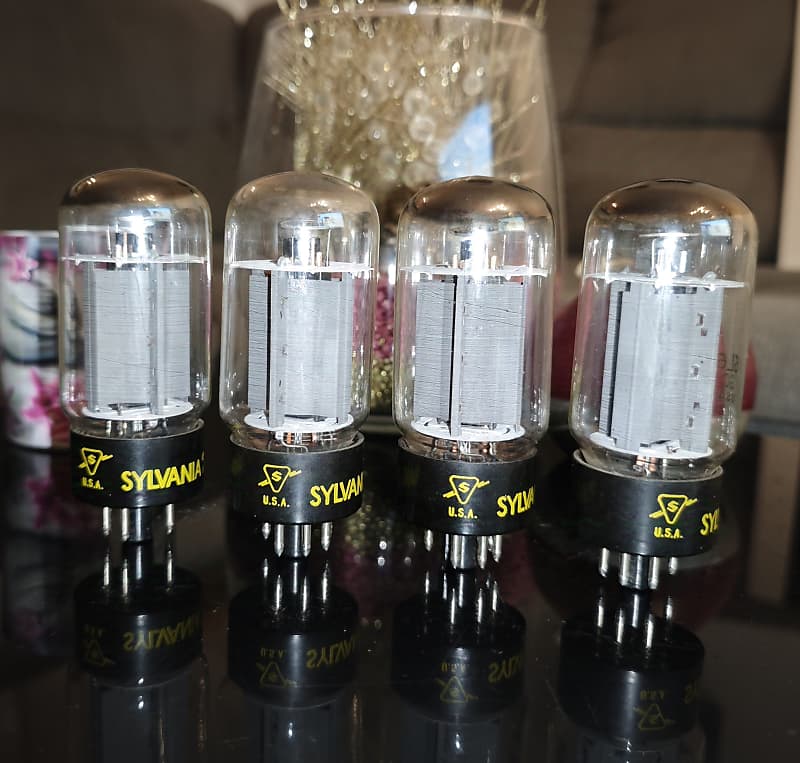 Sylvania 6L6GC 60s USA disc getter,matched quad 100%+ | Reverb