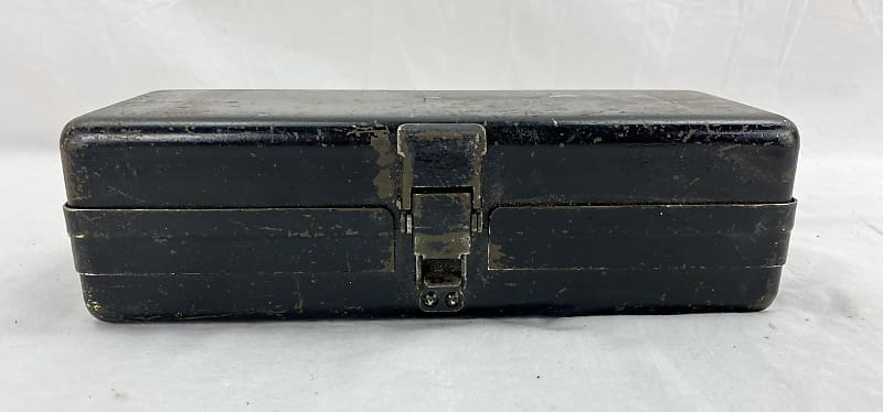 Vintage Metal Microphone Case Black with Clasp and Hinge | Reverb