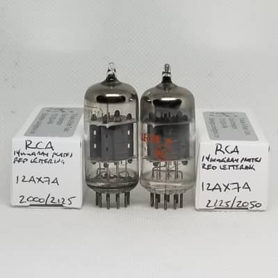 Well Matched Pair (6.6%) Raytheon 12AX7A Long Black Plate | Reverb