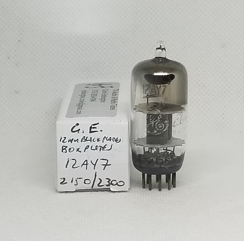 GE 12AY7 Black Box Plate Well Balanced (6.5%) NOS | Reverb