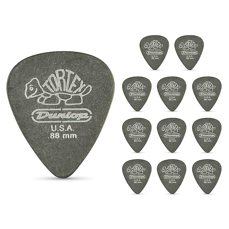 Dunlop Tortex Pitch Black Standard Guitar Picks 1 Dozen .88 | Reverb
