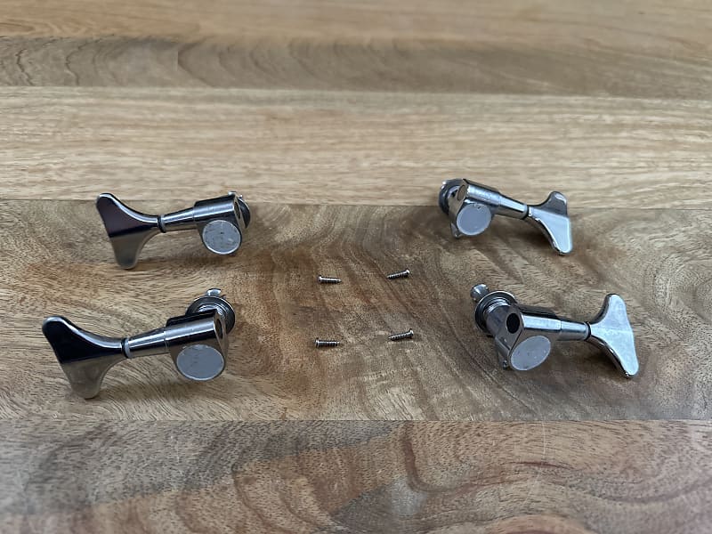 Set of 4 Bass Guitar Tuners Tuning Knobs Pegs CHROME with | Reverb